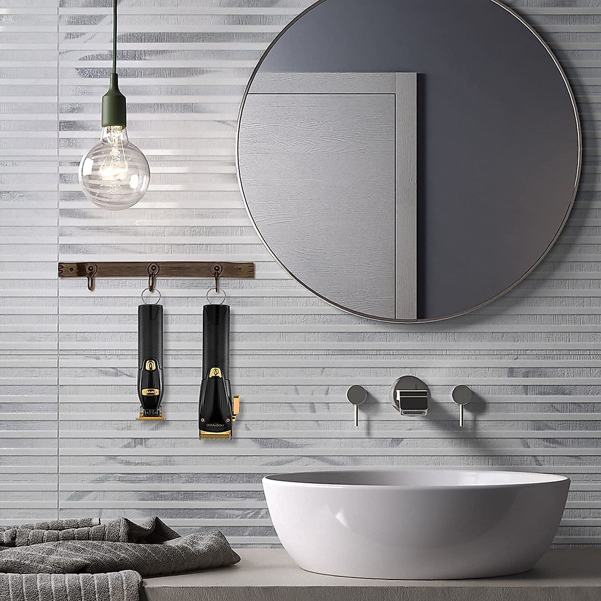 MOSMAOO Professional Cordless Hair Clippers and Hair Trimmer Combo Set for Barbers&Stylists, Clippers for Hair Cutting &Sharp Blade Beard Trimmer with Metal Guide Combs for Men, Women, and Kids