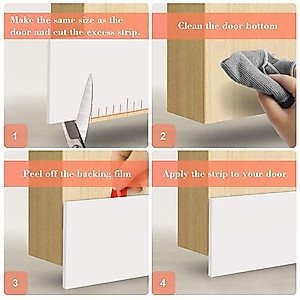 2 Pack Door Draft Stopper,Door Sweep 4" W x 37" L Under Door Bottom Seal for Garage Basement Exterior and Interior Doors -Solid White
