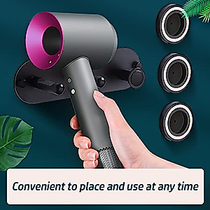 Hair Dryer Holder Wall Mount Magnet Bracket Stand Holder Storage Rack Organizer Compatible for Dyson Supersonic Hair Blow Dryer, Power Plug, Diffuser and Nozzle,Aluminum
