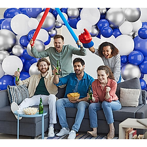 Dark Blue White Silver Balloons Arch Garland Kit-143Pcs Blue Balloon for Birthday Anniversary New Years Baby Shower Engagement Wedding Retirement Party Decoration