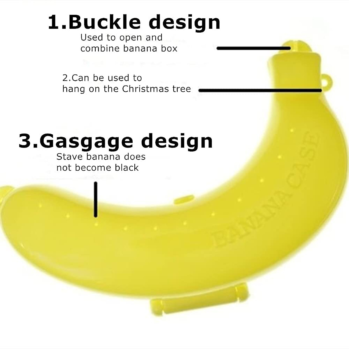 Yosoo123 Banana Protector Box, Cute Plastic Fruit Banana Protector Box Holder Case Lunch Container Storage 19.5x13x4.4cm/7.6x5.1x1.7inch