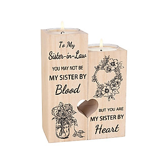 Huixi Sister in Law Gifts, Candlestick - Gifts for Sister in Law, Best Sister in Law Birthday Gifts, Sister-in-Law Christmas Mother's Day Wedding Gifts (Sister in Law)