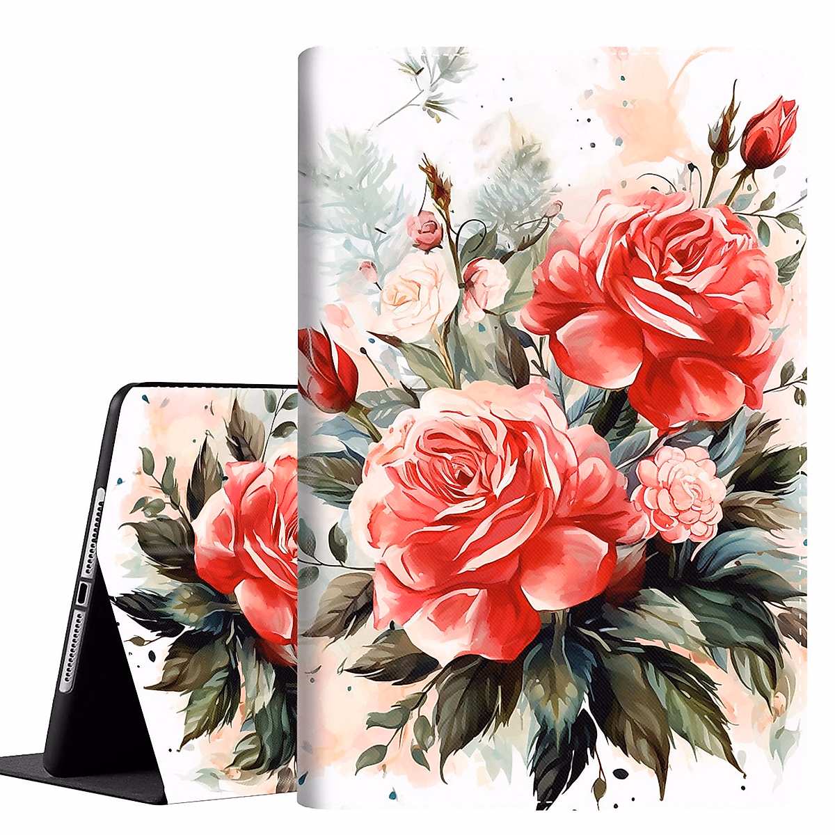 Case for Samsung Galaxy Tab S8 2022/Tab S7 2020 11 Inch (Model SM-X700/X706/T870/T875/T878), Multi-Angle Stand Smart Protective Cover, Shockproof Case Auto Sleep/Wake, Peony Painting