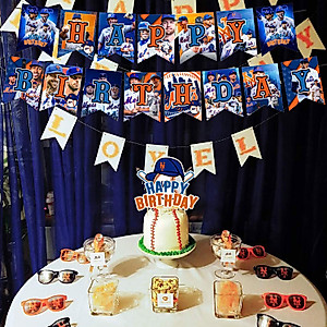 𝓜𝓮𝓽𝓼 𝓑𝓪𝓼𝓮𝓫𝓪𝓵𝓵 Birthday Party Decorations, 𝓜𝓮𝓽𝓼 𝓑𝓪𝓼𝓮𝓫𝓪𝓵𝓵 Theme Party Supplies with Happy Birthday Banner, Cupcake Toppers, Balloons for Baby Shower Kids Birthday Party Favors