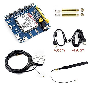 4G / 3G / GNSS HAT Module for Raspberry Pi Zero/Zero W/Zero WH/2B/3B/3B+ Based on SIM7600A-H, 4G Communication and GNSS Positioning Module Support LTE CAT4 up to 150Mbps for North America