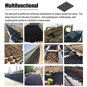 WAHHWF Geocell Ground Grid, Pea Gravel Grid Paving Stabilizer, Slope Grid Erosion Control, 2" Tall Ground Geo Grid for Driveway Shed Garden, 3ft/ 6ft/ 10ft/ 16ft/ 20ft/ 26ft/ 30ft Long