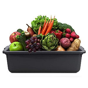 Dehouse 4-Pack 24 L Gray Large Plastic Bus Box, Commercial Bus Tubs