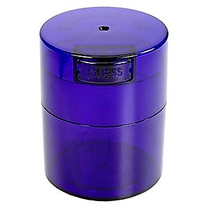Tightvac - 1/2 oz to 3 ounce Airtight Multi-Use Vacuum Seal Portable Storage Container for Dry Goods, Food, and Herbs - Blue Tint