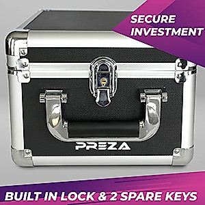 PREZA Trading Card Case - Graded Card Storage Box Display - Slab Case for Sports Card Collection Compatible with PSA and BGS (Black/Silver)