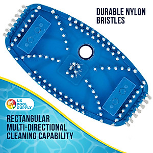 U.S. Pool Supply Flexible 12" Weighted Pool Vacuum Head with EZ Clip Handle - Connects to Standard 1-1/2" & 1-1/4" Vacuum Hose & 1-1/4" Poles