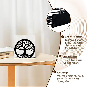 MSJGA Napkin Holder for Table, Standing Napkin Dispenser Outdoor Farmhouse Black Cocktail Napkin Holders for Kitchen Coffee Shop Dining Room (4.7"x 1.6"x 4")