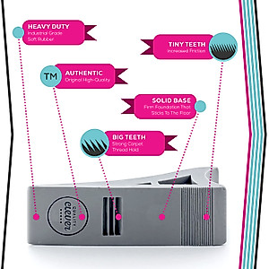 Heavy Duty Rubber Door Stopper – Zero Edge Door Wedge Stops All Doors, Gaps to 1.5 Inch on All Surfaces – Door Stopper Wall Mount Hangs Up When Not in Use for No-Bending Easy Access