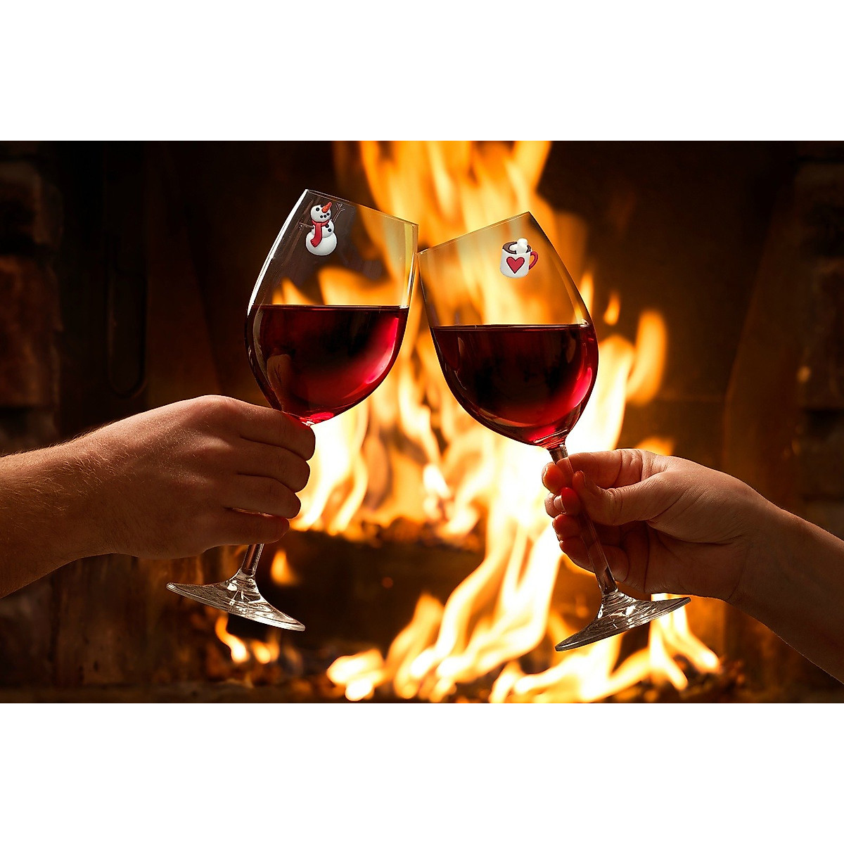 Simply Charmed Wine Charms and Magnetic Glass Markers Fun for Winter with Snowman, Snowflake, Puppy Dog and more - Set of 6