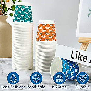 JollyPack [1200 Pack] 3 oz Paper Cups, Disposable Bathroom Cups, Small Mouthwash Cups, Rinse Cups, Orange Blue and Green Mini Cups for Candy and Biscuits, Perfect for Bathroom, Party, Picnic, Travel