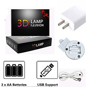 3D Night Light Wine Cup Bottle Optical Illusion Lamp Creative Gift Visual Lamp Dynamic Touch LED Three Colorful Bedroom Decorations Chirstmas Festival Birthday Valentines Day Desk Lamp