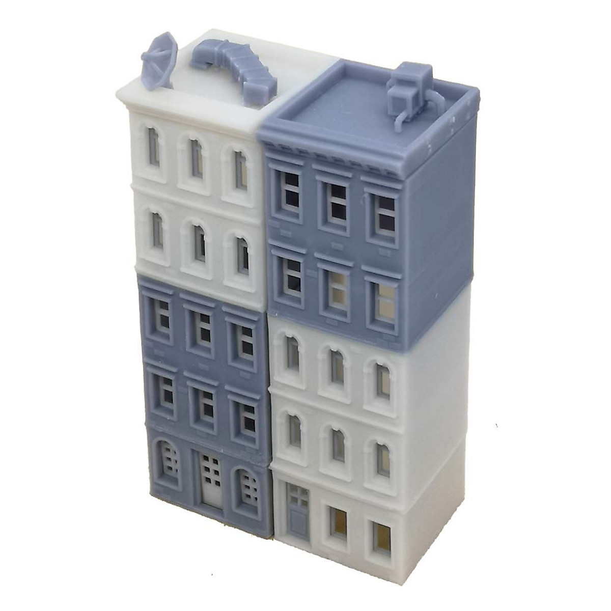 Outland Models Railroad Scenery Downtown Apartment Set White Grey N Scale 1:160
