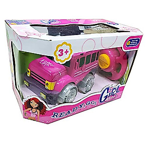 Liberty Imports My First RC Car for Girls - Pink Purple Remote Control 2CH Racer Vehicle for Kids, Toddlers (School Bus)