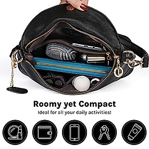 Crossbody Bags For Women Mini Purse, Leather Purse Black