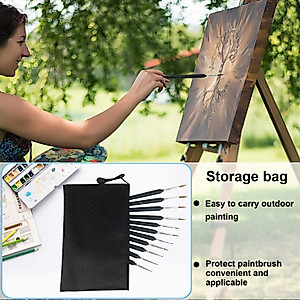 UPINS 11 Pieces Fine Detail Paint Brush Miniature Small Thin Painting Brushes Kit Micro Artist Acrylic Paints Brush Set