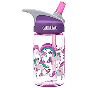 CamelBak Eddy 0.4-Liter Kids Water Bottle – - CamelBak Kids Big Bite Valve - Spill Proof- - Water Bottle For Kids - BPA-Free Water Bottle – 12 Ounces, Unicorns, Bottle Only