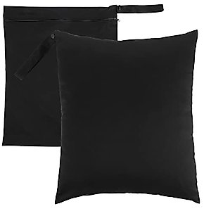 Prasacco Travel Laundry Bag, Waterproof Wet Bag Reusable Dirty Clothes Bag for Traveling Gym Swimming Yoga Clothes, 1 Pack Black