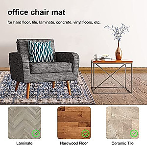 Anidaroel Office Chair Mat for Hardwood and Tile Floor, 35"X47" Computer Chair Mat for Rolling Chair, Desk Chair Mats, Low-Pile Carpet, Anti-Slip Floor Protector Rug