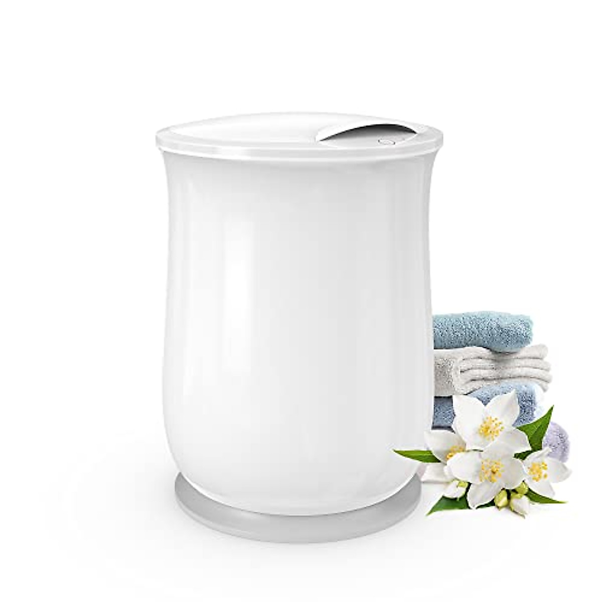 Electric Towel Warmer Bucket, Flip-lid Towel Warmers for Bathroom, Spa, Home, Extra Large (20 Liter) Blanket Warmer, Holds Two 70"X40" Towels, Robes, Blankets, PJs, 60mins Auto Shut Off [White]