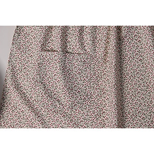 Making Believe Cream Calico Waist Half Apron with Pocket for Girls and Teens for Pioneer Peasant Costume