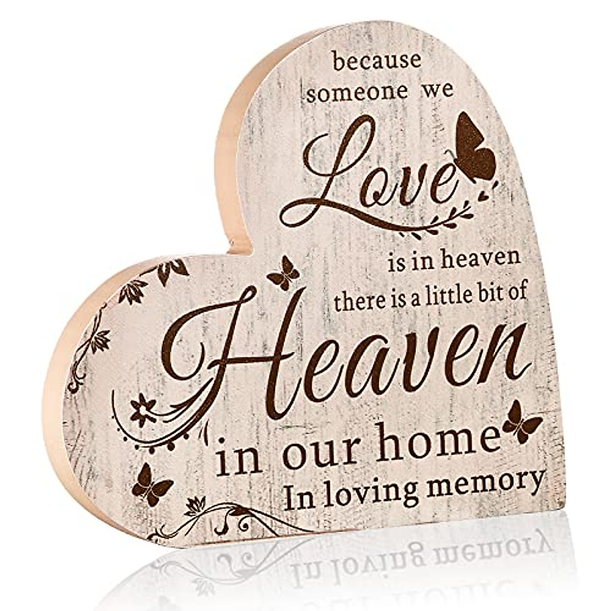 Sympathy Gift Bereavement Memorial Decor Sign Loss of Loved One Remembrance Sign Heart Memorial Present Condolence Sign Loss of Mother Father Sympathy Gift for Home Living Room Table Centerpiece Decor