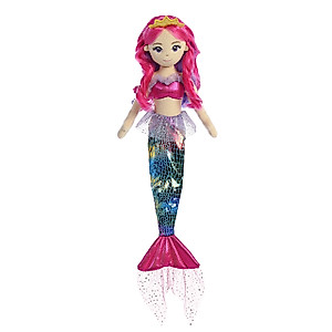 Aurora® Enchanting Sea Sparkles™ Rainbow Fuchsia™ Stuffed Doll - Imaginative Play - Magical Companions - 18 Inches