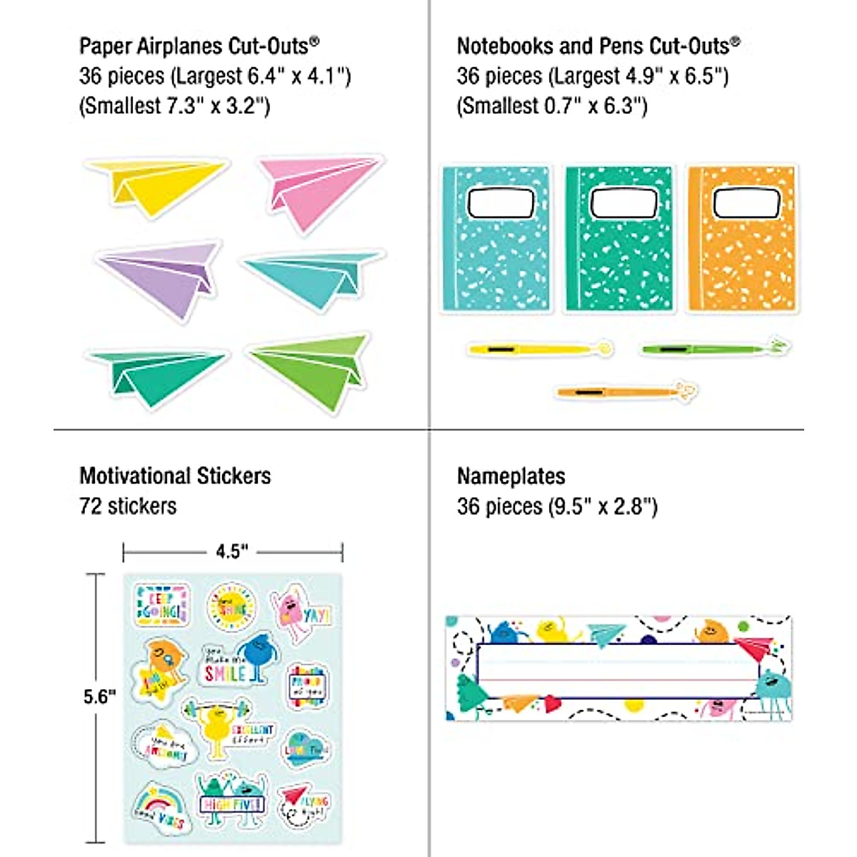 Carson Dellosa Happy Place Classroom Bright Classroom Decor Bundle, Classroom Calendar & Welcome Bulletin Board, Bulletin Board Letters, Classroom Decor Set, Motivational Poster Set (706 pc)