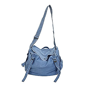 Denim Shoulder Bag for Women Men Large Hobo Bag Crossbody Bag Tote Handbag Messenger Bag Purse Satchel Fashion Bags