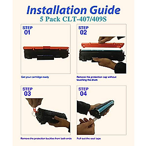 ColorPrint Compatible CLP315 Toner Cartridge Replacement for Samsung 409S CLT-409S CLT409S Work with CLP-315 CLP-310 CLP-310N CLP-315W CLX-3170 CLX 3175FN 3175FW 3175N Printer (5-Pack, 2BK,1C,1M,1Y)