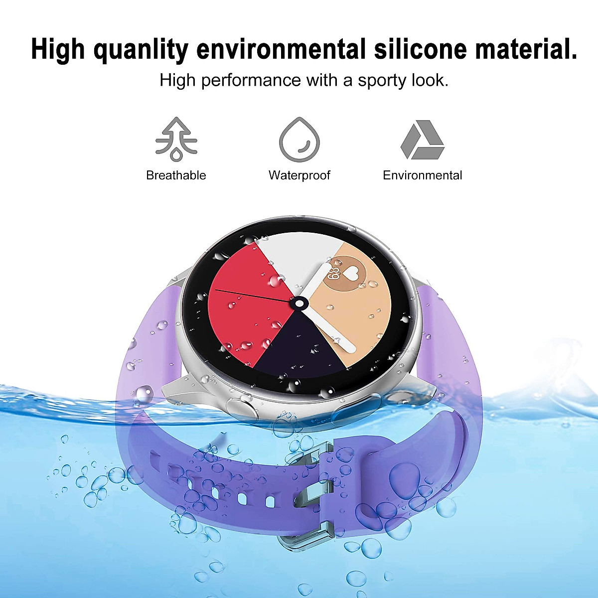 Compatible with Samsung Galaxy Watch 4 Band 44mm 40mm/Galaxy Watch 4 Classic 46mm 42mm Women Girls,Galaxy Watch Active 2 40mm 44mm,20mm Slim Smart Watch Bands for Galaxy Watch 3 41mm/Galaxy Watch 42mm