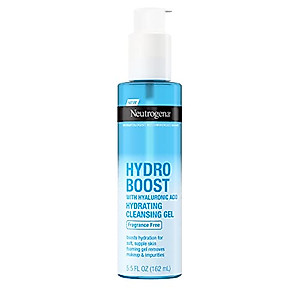 Neutrogena Hydro Boost Fragrance-Free Hydrating Facial Cleansing Gel with Hyaluronic Acid, Daily Foaming Face Wash Gel & Makeup Remover, Lightweight, Oil-Free & Non-Comedogenic, 5.5 fl. oz