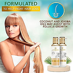 Shampoo and Conditioner Set Coconut Oil and Jojoba - Sulfate and Paraben Free Intense Moisturizing Treatment - For Hydrating Your Scalp and Restoring Dry and Damaged Hair