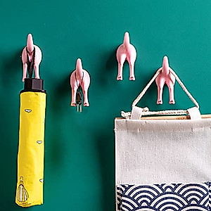 KKirafairy 4Pcs Nordic Plastic Dog Tail Hooks Wall Mounted Coat Hat Key Hanger Decoration