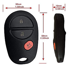 Car Key Fob Keyless Entry Remote Replacement GQ43VT20T 3-Btn for 2004-2016 Toyota Sienna,2005-2016 Toyota Tacoma,2007-2016 Toyota Tundra