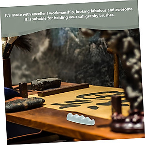 Imitation Jade Calligraphy Brush Holder Chinese Brush Rack Home Office Paint Brush Rest Organizer Chinese Calligraphy Practice Supplies