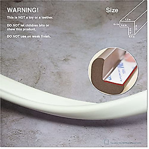 Roving Cove Edge Protector for Baby (6ft Large Edge Only), Hefty-Fit Heavy-Duty Soft Foam Furniture Edge Bumper Guards, Desk Edge Cushion, Wall Corner Covers, 3M Adhesive, Oyster White (Off White)