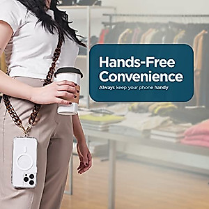 Case-Mate Crossbody Phone Lanyard/Chain [Works with All Phones] Hands-Free Cell Phone Strap - Phone Charm - Neck Chain Holder for iPhone 15 Pro Max/ 14 Pro Max/ 13 Pro Max/ 12/ S23 - Tortoise Shell