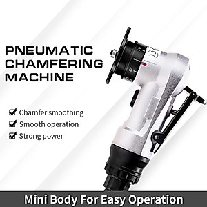 AUGUSTTOOLS Mini Pneumatic Chamfering Machine, Portable Handheld 45 Degree Arc Air Chamfer Tool for Metal Trimming and Deburring