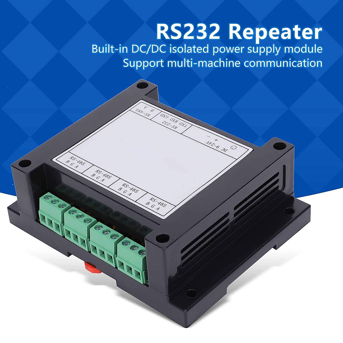 Walfront Repeater Photoelectric Isolation Built‑in DC/DC Isolated Power Supply Module Industrial Grade 4‑Channel RS485 Hub Sharer Splitter 300bps-115.2Kbps