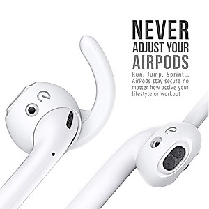 KeyBudz EarBuddyz 2.0 Ear Hooks and Covers Accessories Compatible with Apple AirPods or EarPods Headphones/Earphones/ Earbuds (3 Pairs) (Clear)