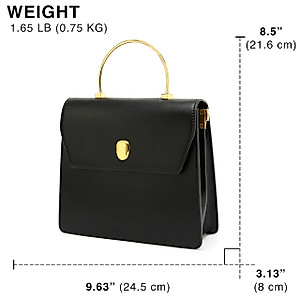 Scarleton Gold Top Handle Satchel Purses for Women, Handbags for Women, Crossbody Bags for Women, Shoulder Bag Purse Medium, H208401L - Black