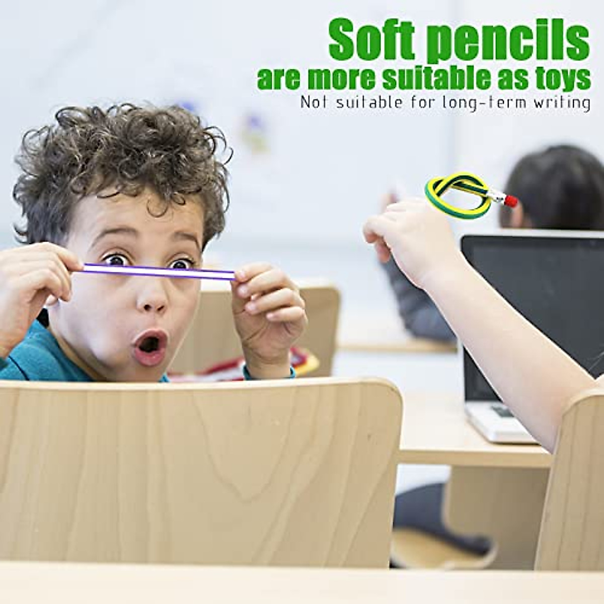 Flexible Pencils,48 Pieces Bendy Pencils,Colorful Soft Bendable Pencils with Eraser for Students Kids as School Teachers Prizes