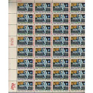 USPS First Man on The Moon Stamp MNH Sheet 32 x 10 Cent Air Mail Scott C76