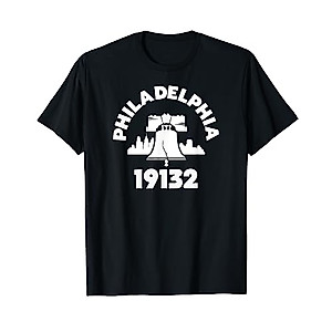 Philly Neighborhood 19132 Zip Code Philadelphia Liberty Bell T-Shirt