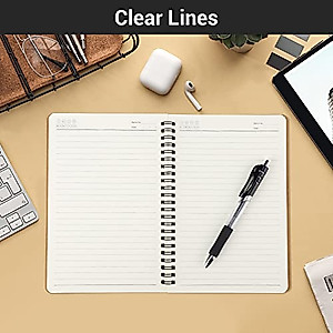 EUSOAR College Ruled Spiral Notebook, A5 3packs 5.5"X8.3" 120 Pages Line Travel Notebooks Journal, Memo Notepad Sketchbook, Students Office Business Subject Diary Ruled Book Journal-Kraft Cover