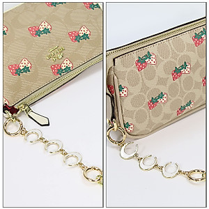 SONGKISSZQ Purse Strap Extender,Bag Extender Chain,Purse Chain Extender for Purse Handbags Shoulder Bag(White Long Round)